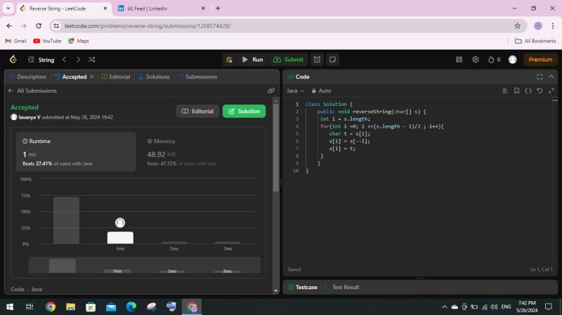 LAVANYA V on LinkedIn: #100daysofleetcode #344_reversestring #leetcode ... LAVANYA V on LinkedIn: #100daysofleetcode #344_reversestring #leetcode ...