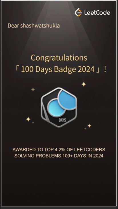 Shashwat Shukla on LinkedIn: #leetcode #100daysofcode #dsa #consistency ... Shashwat Shukla on LinkedIn: #leetcode #100daysofcode #dsa #consistency ...