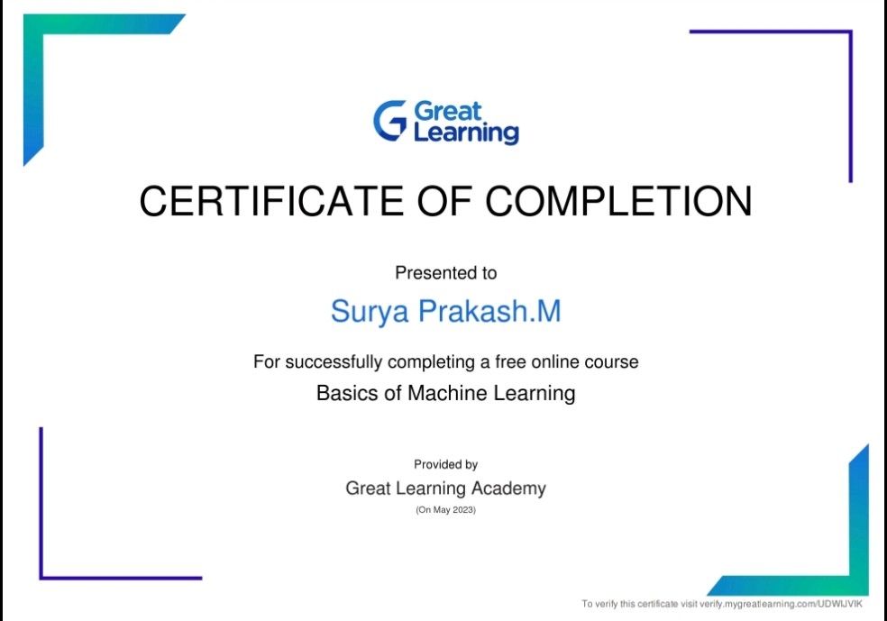 SURYA PRAKASH M on LinkedIn: #greatlearning SURYA PRAKASH M on LinkedIn: #greatlearning