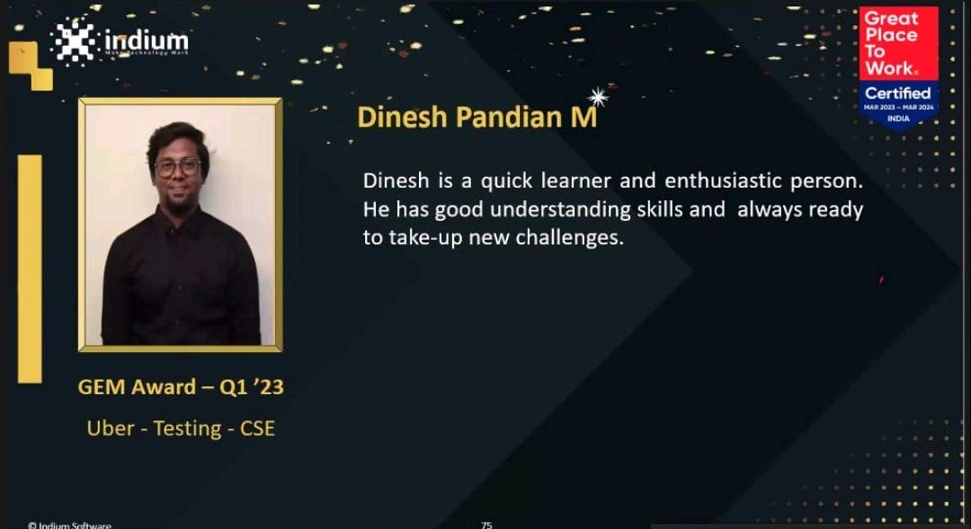 Dinesh Pandian M on LinkedIn: #awardrecipient #gratitude #teamwork # ... Dinesh Pandian M on LinkedIn: #awardrecipient #gratitude #teamwork # ...