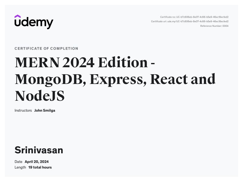 Srinivasan U on LinkedIn: #mern #reactjs #javascript #express Srinivasan U on LinkedIn: #mern #reactjs #javascript #express