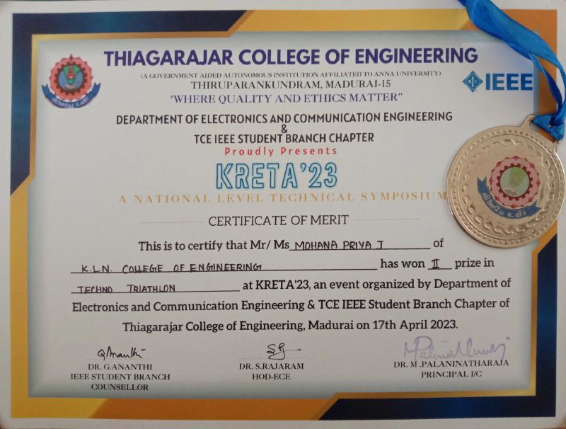MOHANA PRIYA.J on LinkedIn: #kreta23 #technotriathlon #ece #tcemadurai ... MOHANA PRIYA.J on LinkedIn: #kreta23 #technotriathlon #ece #tcemadurai ...