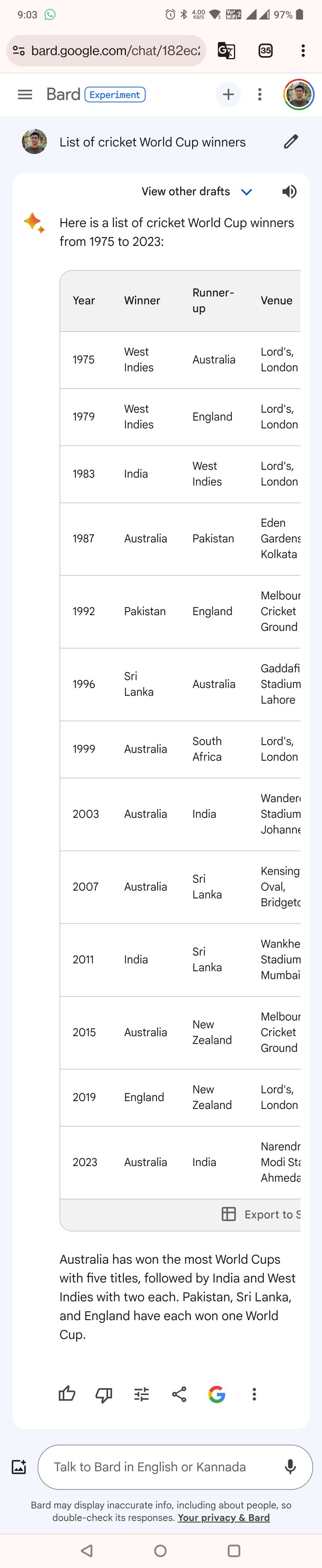 Manu Manjunath on LinkedIn: #ai #cricket #chatgpt #bard Manu Manjunath on LinkedIn: #ai #cricket #chatgpt #bard