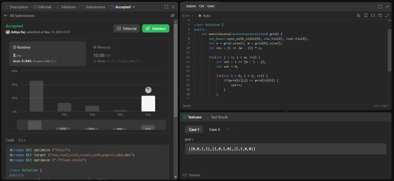 Solved problem 861 with LeetCode algorithm | Aditya Raj posted on the ... Solved problem 861 with LeetCode algorithm | Aditya Raj posted on the ...