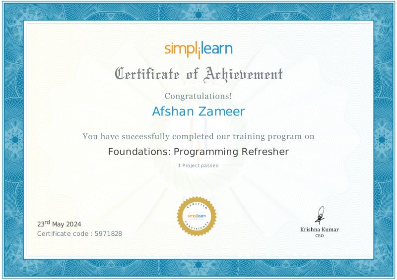 Afshan Zameer on LinkedIn: #certification #professionaldevelopment # ... Afshan Zameer on LinkedIn: #certification #professionaldevelopment # ...