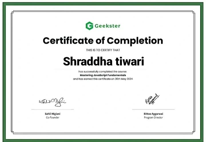 Shraddha Tiwari on LinkedIn: #geekster #javascript #geekster # ... Shraddha Tiwari on LinkedIn: #geekster #javascript #geekster # ...
