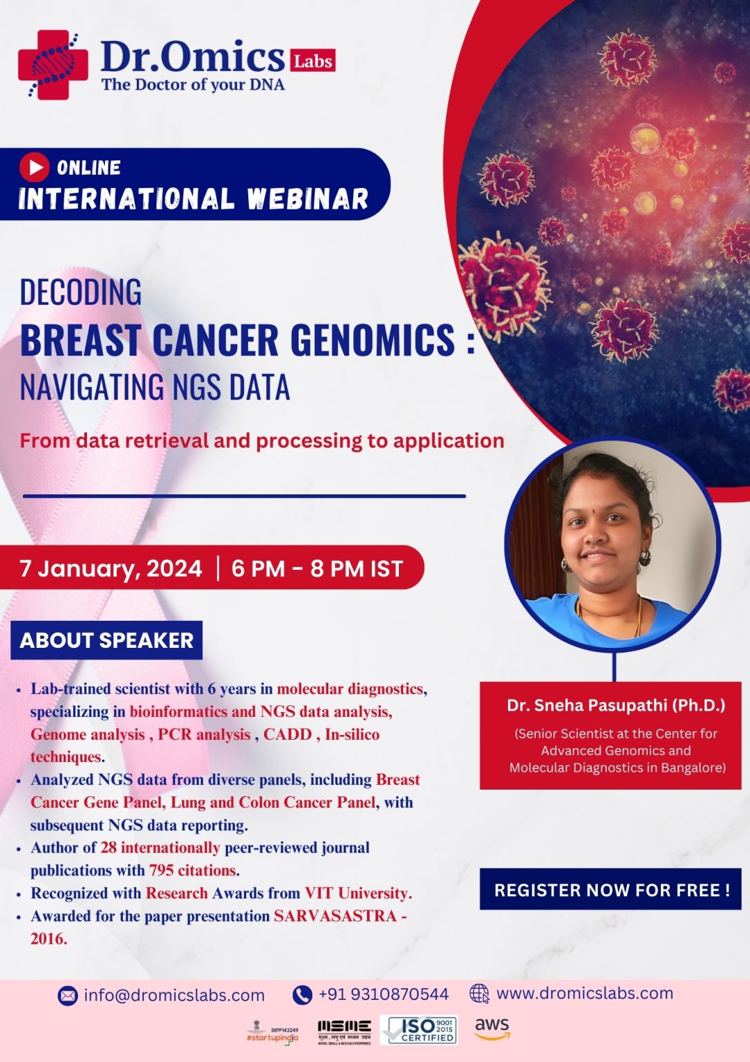 Webinar on NGS Data for Breast Cancer | DrOmics labs Private Limited ... Webinar on NGS Data for Breast Cancer | DrOmics labs Private Limited ...