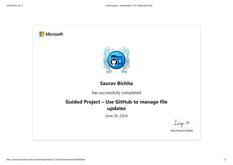 Saurav Bixa on LinkedIn: #learning #microsoftlearn #github # ... Saurav Bixa on LinkedIn: #learning #microsoftlearn #github # ...