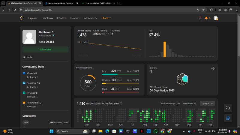Hariharan S on LinkedIn: #leetcode #codingmilestone #algorithm # ... Hariharan S on LinkedIn: #leetcode #codingmilestone #algorithm # ...