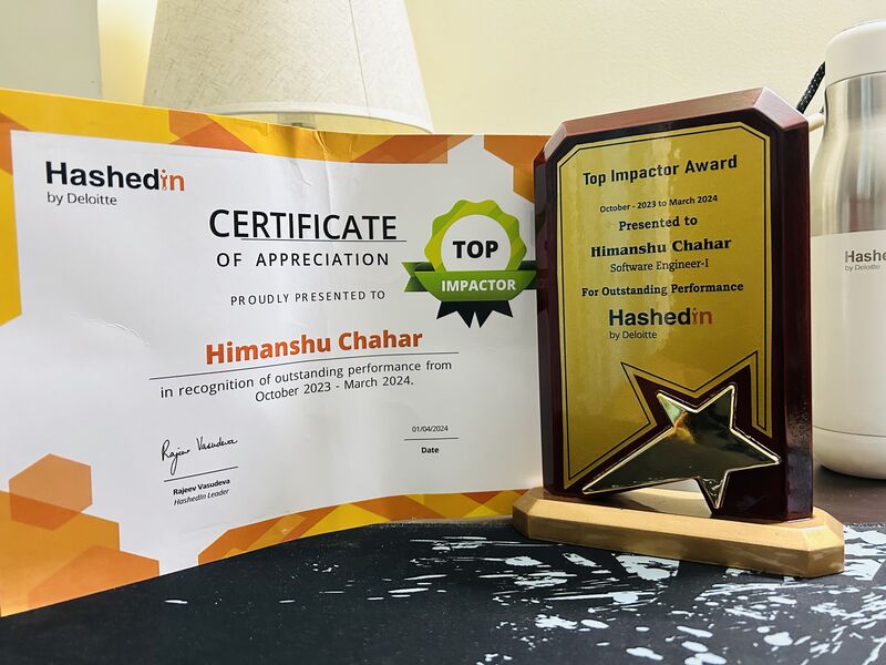 Himanshu Chahar on LinkedIn: #hashedin #topimpactoraward Himanshu Chahar on LinkedIn: #hashedin #topimpactoraward