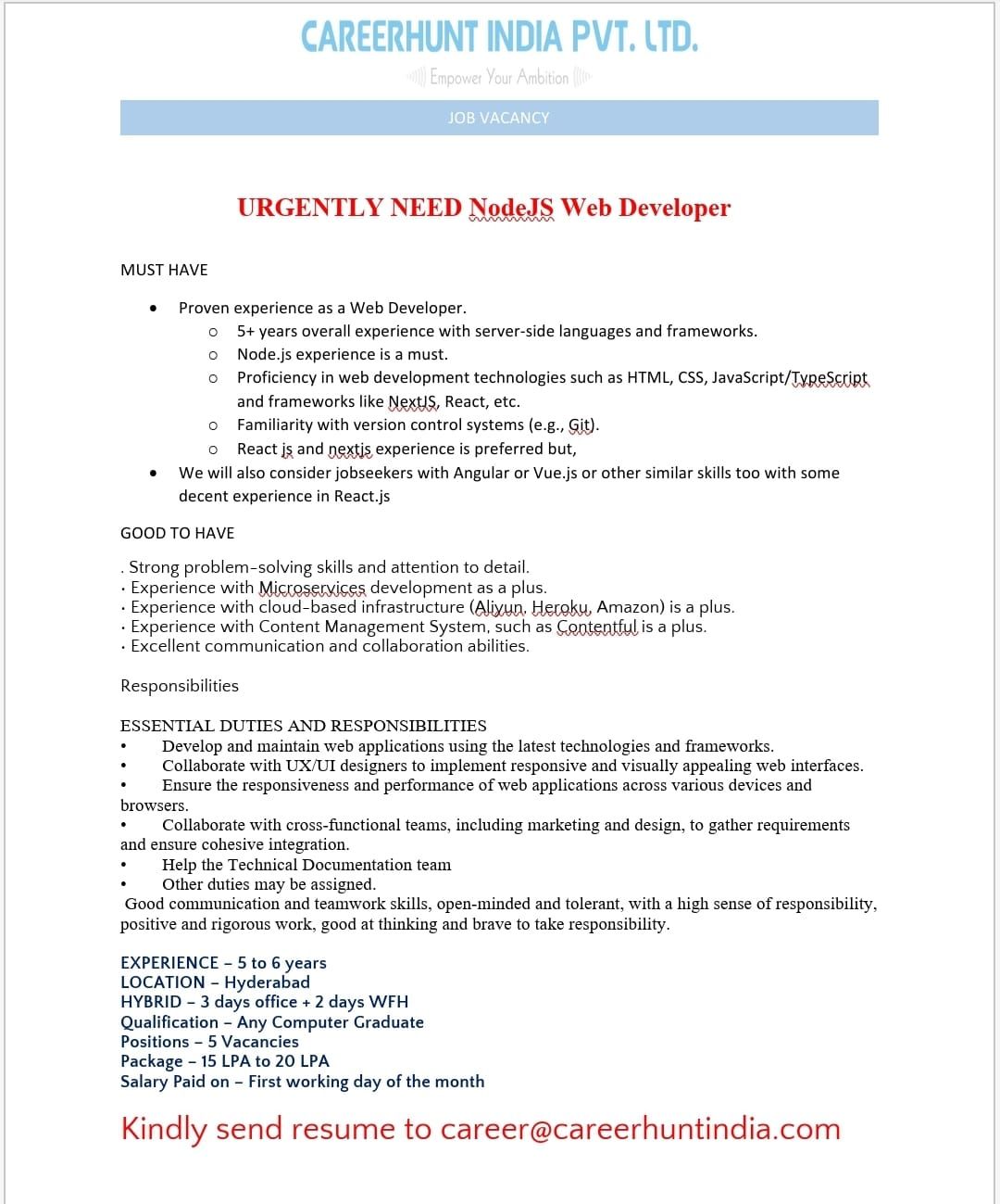 Mohit Gupta on LinkedIn: #nodejs #webdeveloper #hyderabad Mohit Gupta on LinkedIn: #nodejs #webdeveloper #hyderabad