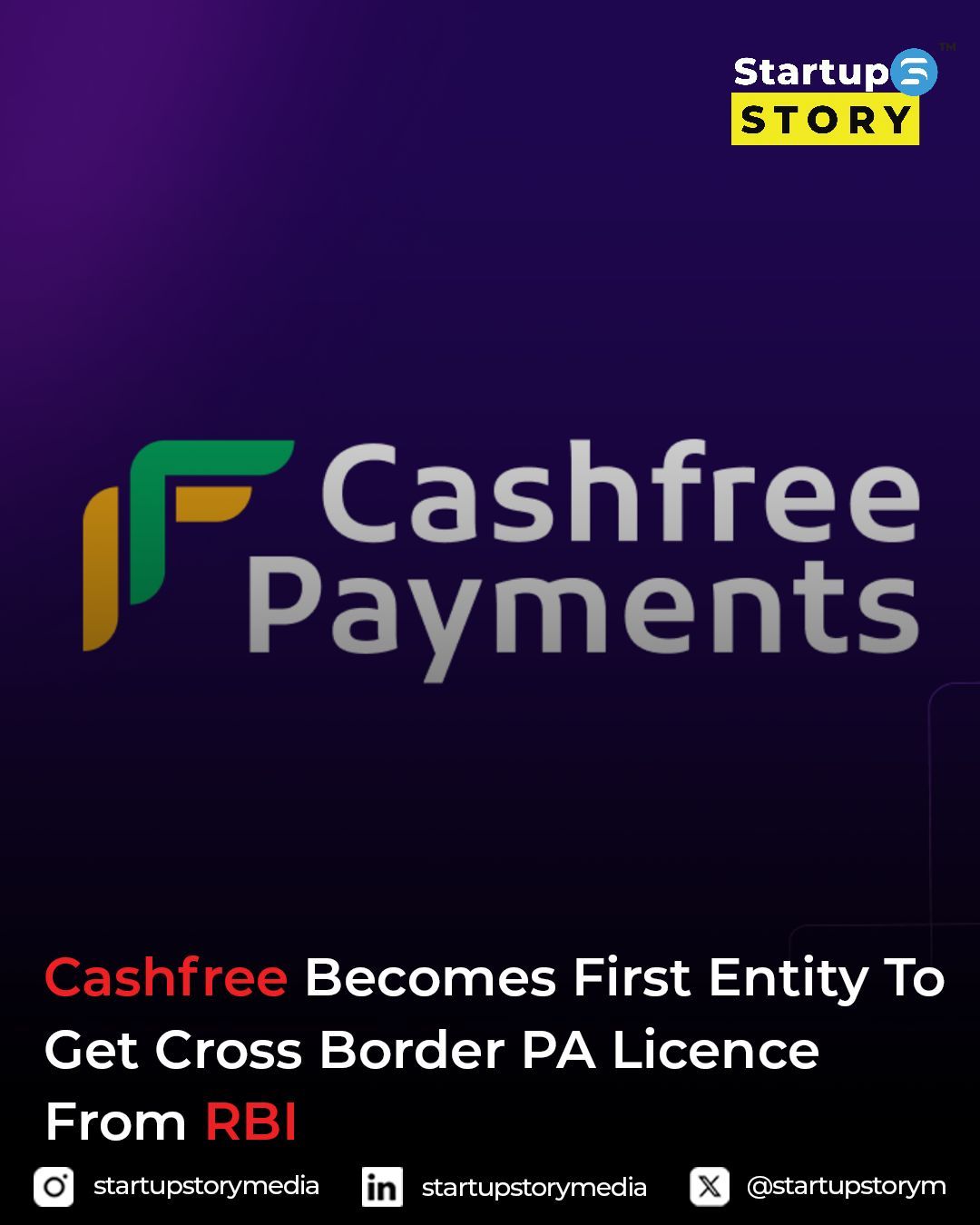 Startup Story® on LinkedIn: Cashfree Payments Secures RBI Licence as ... Startup Story® on LinkedIn: Cashfree Payments Secures RBI Licence as ...