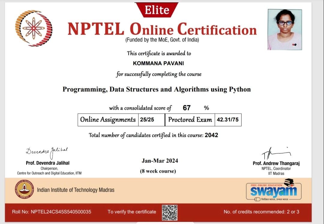 Pavani Kommana on LinkedIn: #datastructures #algorithms #python #nptel ... Pavani Kommana on LinkedIn: #datastructures #algorithms #python #nptel ...