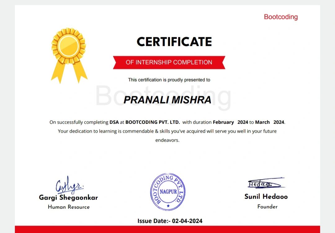 Pranali Mishra on LinkedIn: #learning #coding #dsa #careergrowth # ... Pranali Mishra on LinkedIn: #learning #coding #dsa #careergrowth # ...