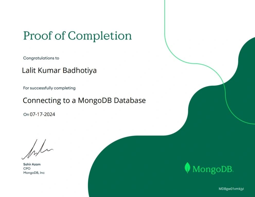 Lalit Kumar on LinkedIn: #mongodb #certification #databasemanagement # ... Lalit Kumar on LinkedIn: #mongodb #certification #databasemanagement # ...