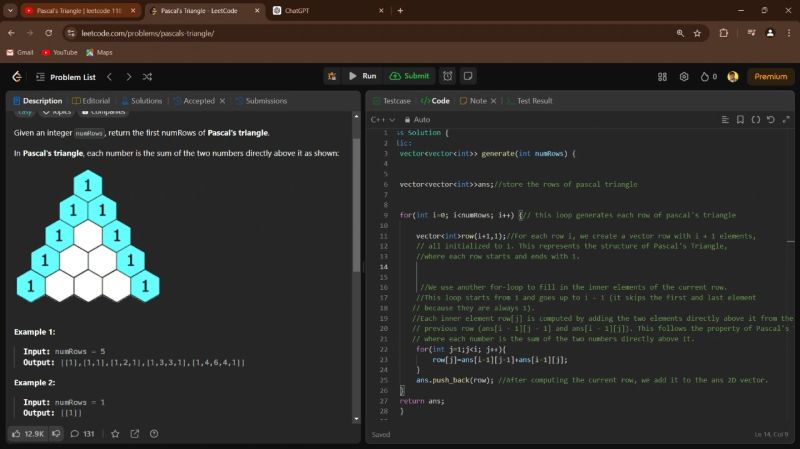 Anmol Sharma on LinkedIn: #leetcode #pascalstriangle Anmol Sharma on LinkedIn: #leetcode #pascalstriangle