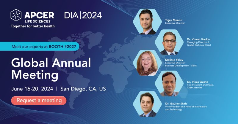 APCER Life Sciences on LinkedIn: DIA Global Annual Meeting, 2024 ... APCER Life Sciences on LinkedIn: DIA Global Annual Meeting, 2024 ...