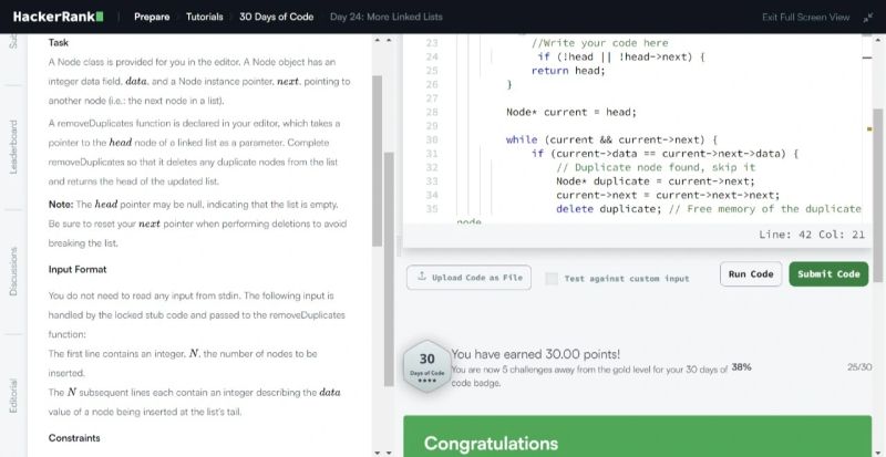 Priyambada Acharya on LinkedIn: Day 25: More Linked List Level: Easy ... Priyambada Acharya on LinkedIn: Day 25: More Linked List Level: Easy ...
