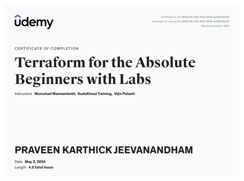 Praveen Karthick Jeevanandham on LinkedIn: #terraform #devops # ... Praveen Karthick Jeevanandham on LinkedIn: #terraform #devops # ...