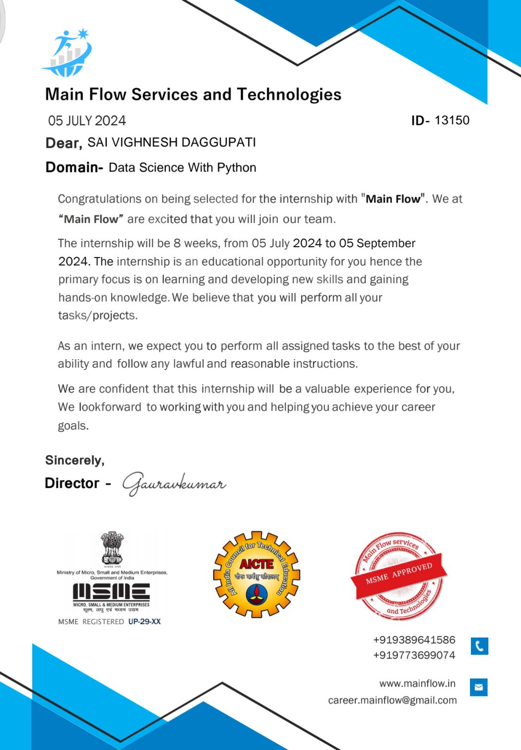 Vighnesh Daggupati on LinkedIn: #mainflow #python Vighnesh Daggupati on LinkedIn: #mainflow #python