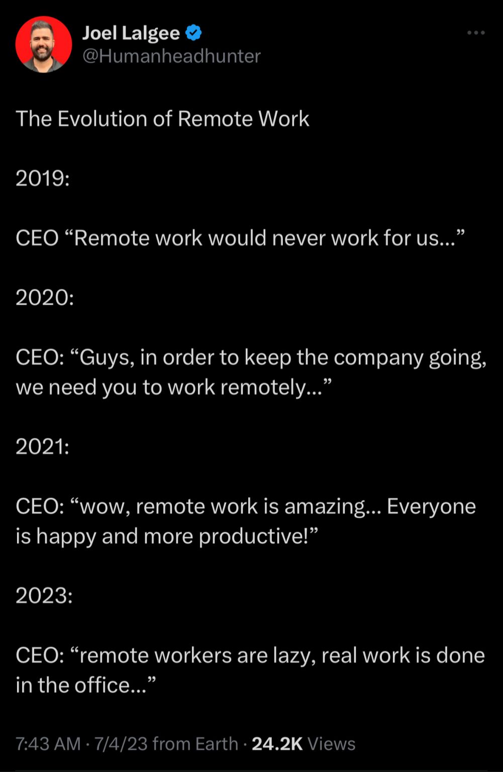 Sarah Chalker on LinkedIn: Sad times but still true in some non ... Sarah Chalker on LinkedIn: Sad times but still true in some non ...