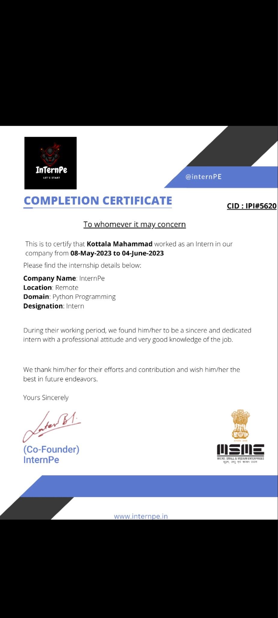 Kottala Mahammad on LinkedIn: #internship #internpe #internship # ... Kottala Mahammad on LinkedIn: #internship #internpe #internship # ...
