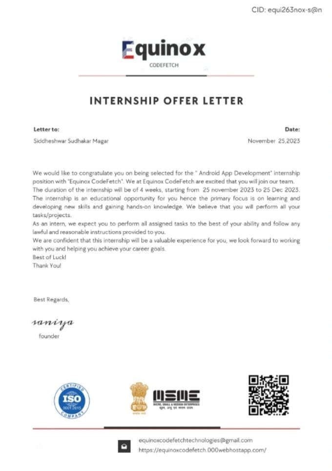 Siddheshwar Magar posted on LinkedIn Siddheshwar Magar posted on LinkedIn