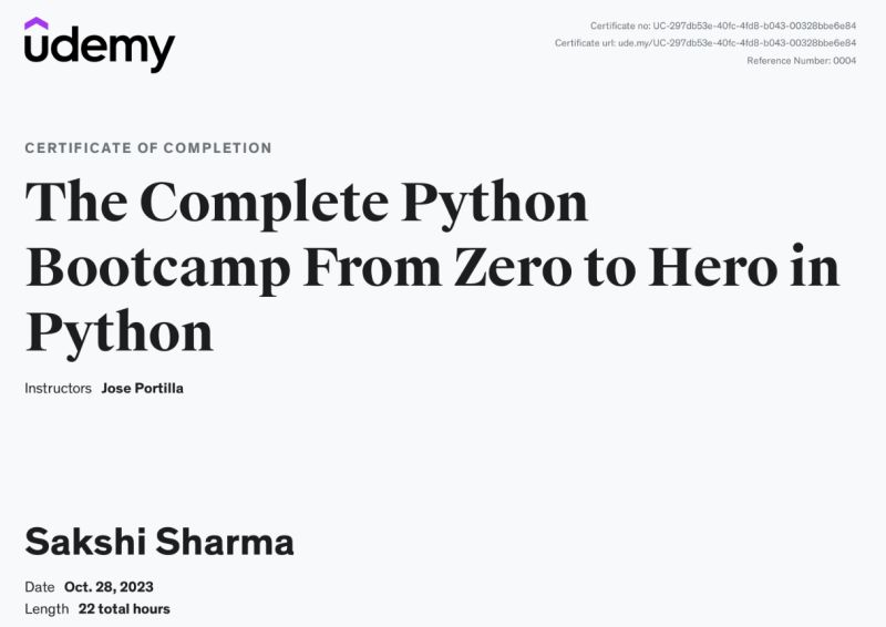 Sakshi Sharma on LinkedIn: #python #certification #datascience # ... Sakshi Sharma on LinkedIn: #python #certification #datascience # ...