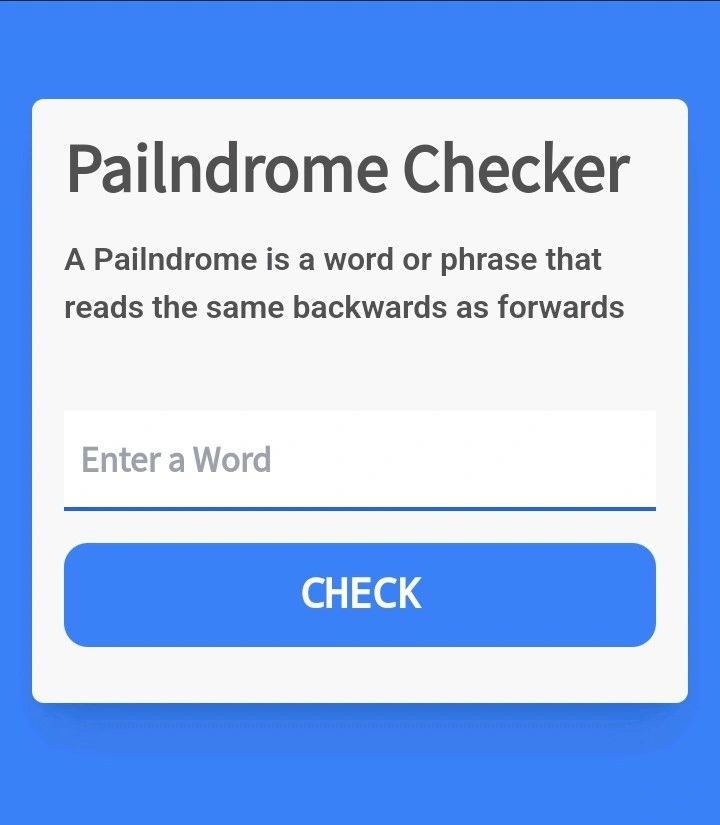 Nandish BC on LinkedIn: Palindrome checker using html css js Hi there ... Nandish BC on LinkedIn: Palindrome checker using html css js Hi there ...