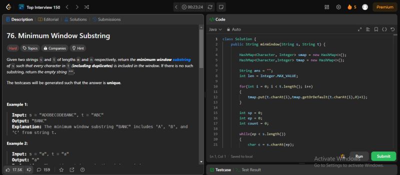 🌟 Solved LeetCode Problem 76: Minimum Window Substring! 🌟 | Sachin ... 🌟 Solved LeetCode Problem 76: Minimum Window Substring! 🌟 | Sachin ...