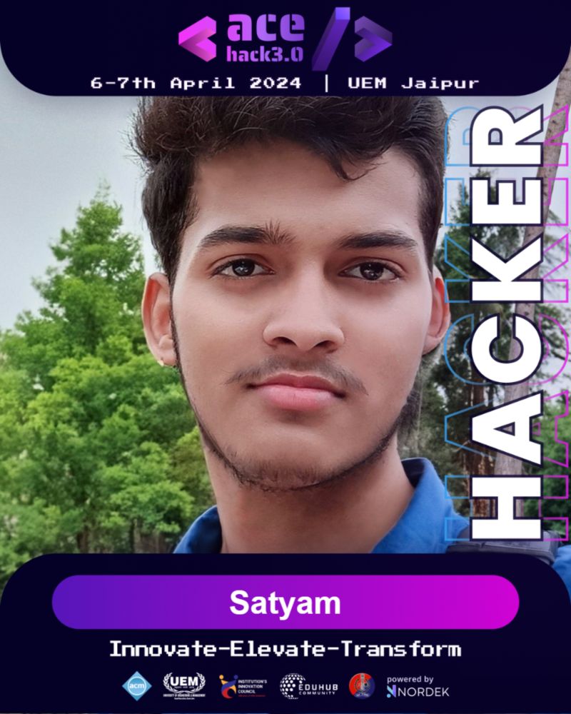 Satyam Jha on LinkedIn: #acehack3 #acehack_uemj Satyam Jha on LinkedIn: #acehack3 #acehack_uemj