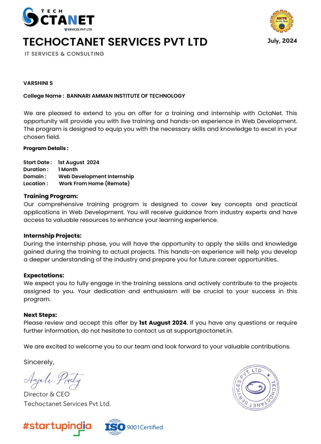 VARSHINI S on LinkedIn: #internship #webdevelopment #octanet #grateful ... VARSHINI S on LinkedIn: #internship #webdevelopment #octanet #grateful ...