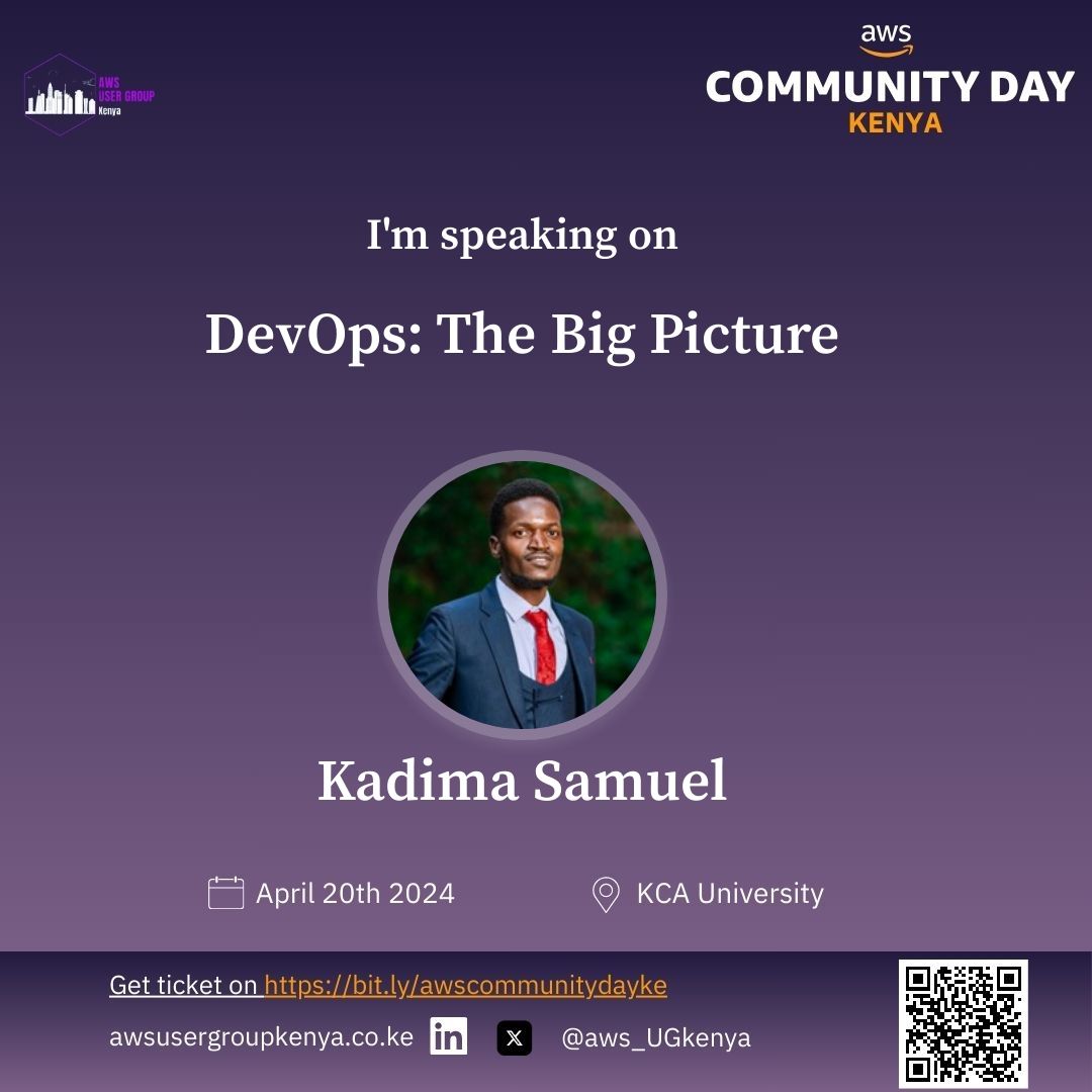 Kadima Samuel on LinkedIn: #devops #awscommunitydaykenya Kadima Samuel on LinkedIn: #devops #awscommunitydaykenya