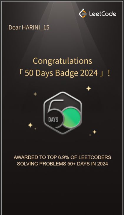 Harini Manikandan on LinkedIn: #leetcode #codingjourney # ... Harini Manikandan on LinkedIn: #leetcode #codingjourney # ...