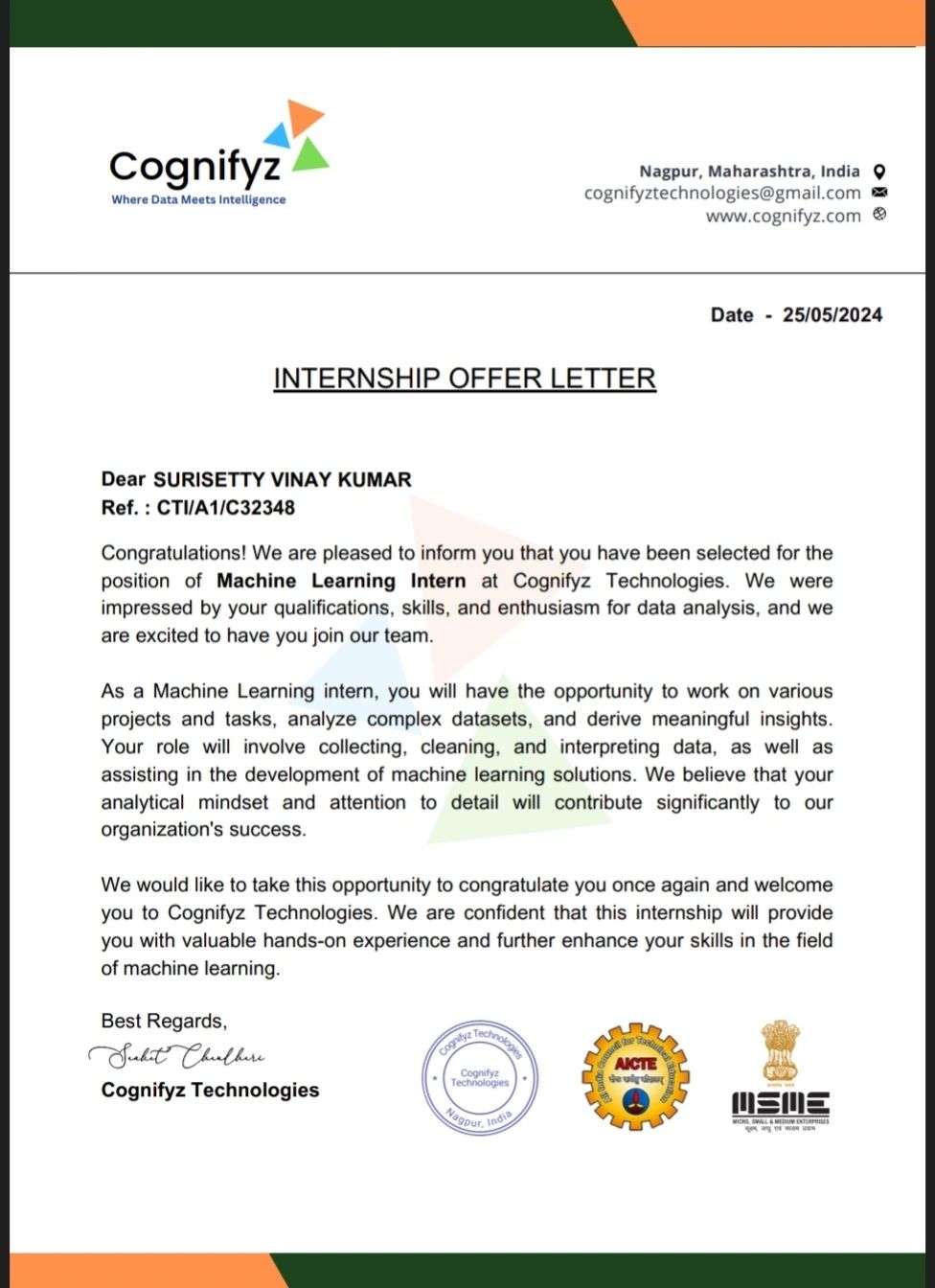 vinay kumar surisetty on LinkedIn: #cognifyz #machinelearning #internship vinay kumar surisetty on LinkedIn: #cognifyz #machinelearning #internship