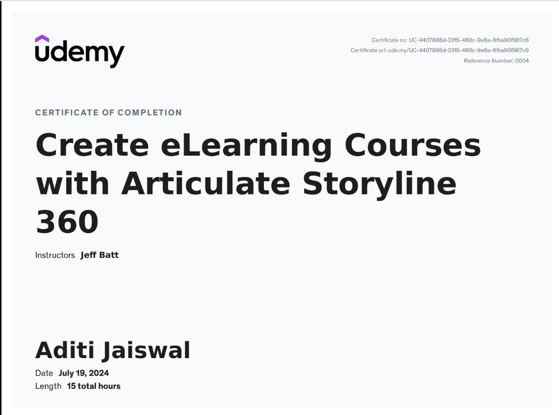 Aditi Jaiswal on LinkedIn: #udemy #articulate360 Aditi Jaiswal on LinkedIn: #udemy #articulate360