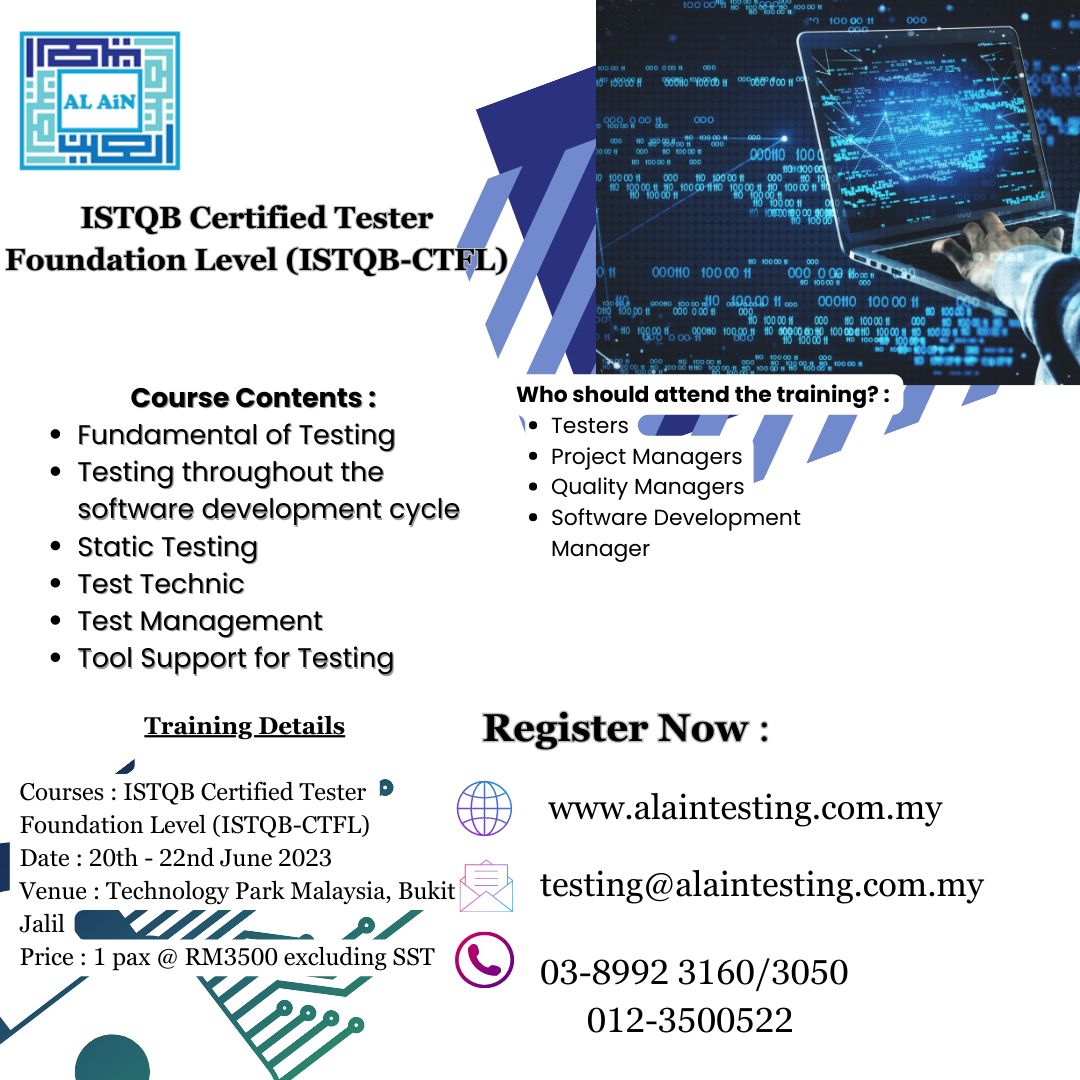 AL AiN IT Consultants Sdn Bhd on LinkedIn: #testing #softwaretesting AL AiN IT Consultants Sdn Bhd on LinkedIn: #testing #softwaretesting
