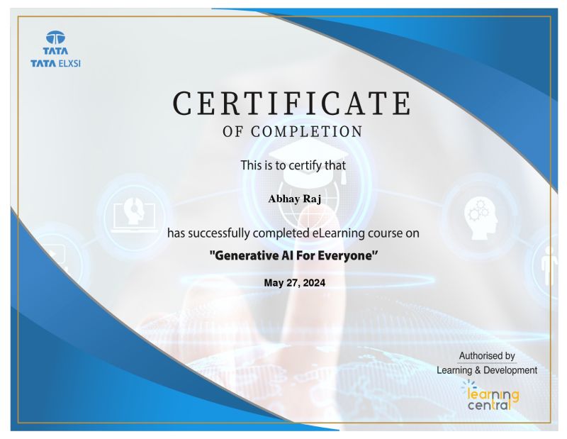 Abhay Raj on LinkedIn: #coursera #ai #tataelxsi Abhay Raj on LinkedIn: #coursera #ai #tataelxsi