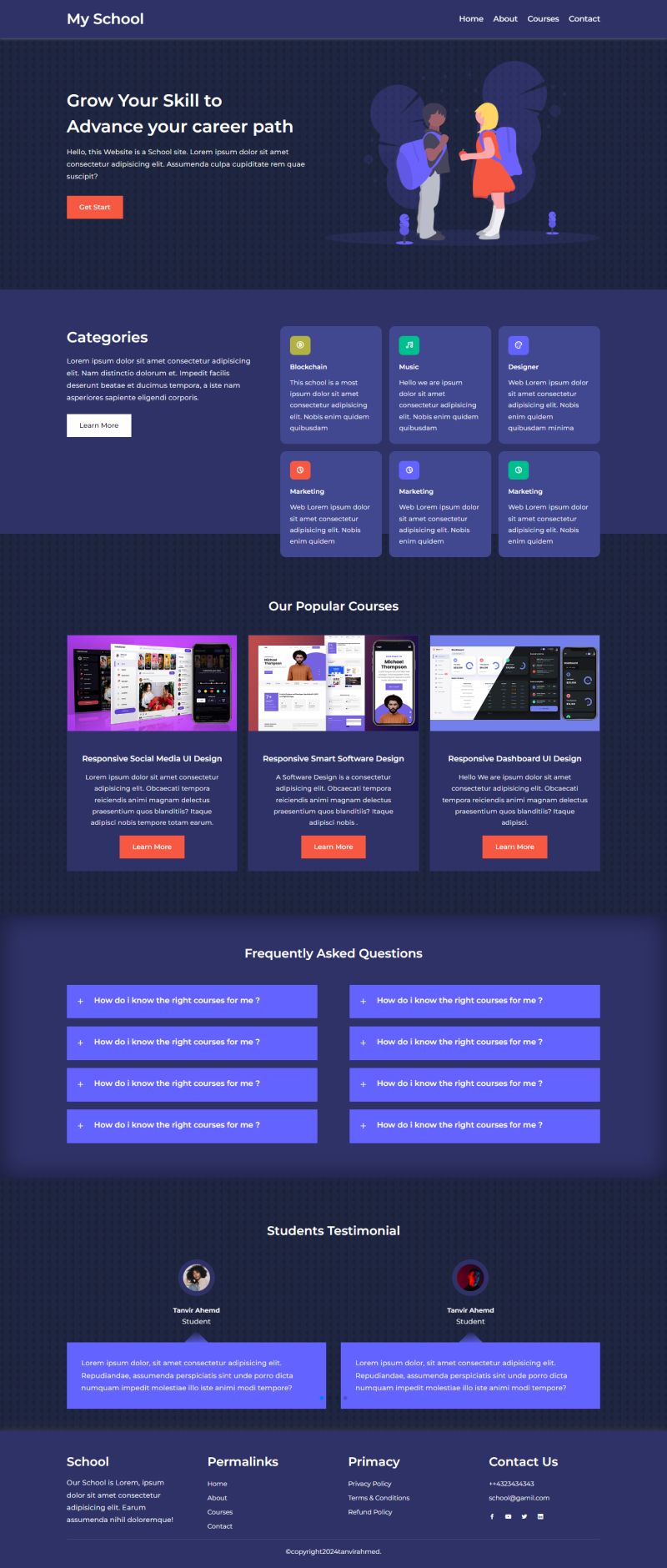 Tanvir ahmed on LinkedIn: Project School -> Html , css and some js Tanvir ahmed on LinkedIn: Project School -> Html , css and some js