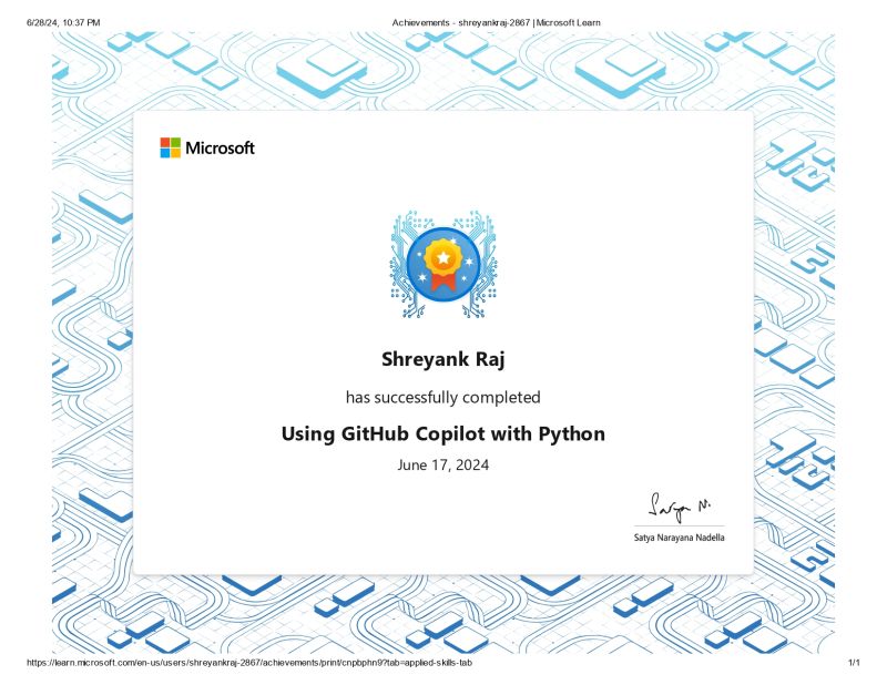 SHREYANK RAJ on LinkedIn: #githubcopilot #python #ai #coding # ... SHREYANK RAJ on LinkedIn: #githubcopilot #python #ai #coding # ...