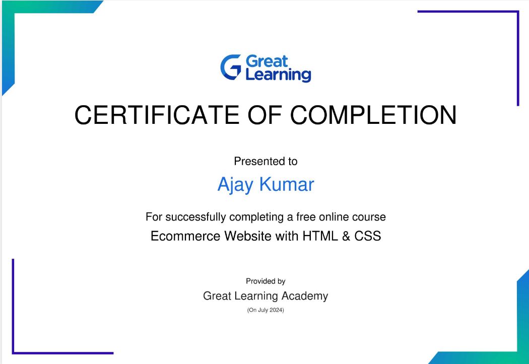 Ajay Kushwaha on LinkedIn: #certificate #html #css Ajay Kushwaha on LinkedIn: #certificate #html #css