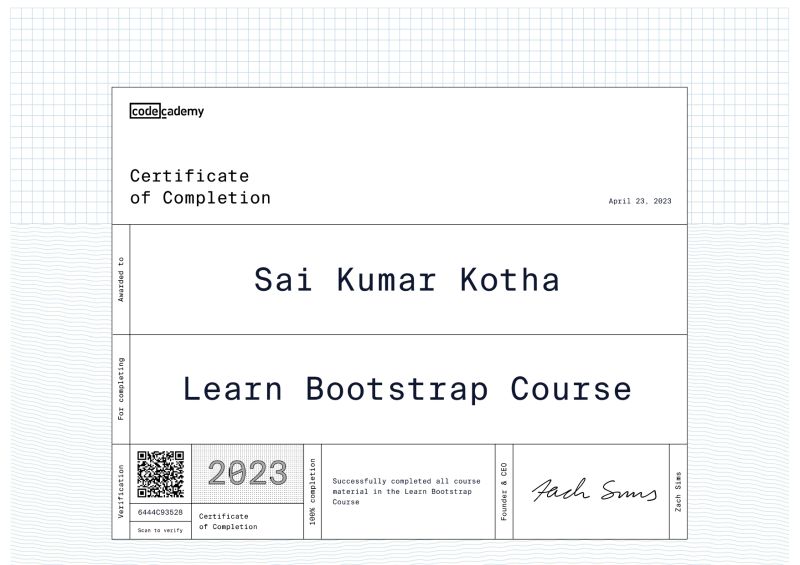 Sai Kumar Kotha on LinkedIn: #codecademy #js #bootstrap #webdevelopment ... Sai Kumar Kotha on LinkedIn: #codecademy #js #bootstrap #webdevelopment ...