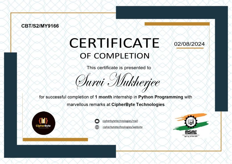 Survi Mukherjee on LinkedIn: #python #programming #internship # ... Survi Mukherjee on LinkedIn: #python #programming #internship # ...