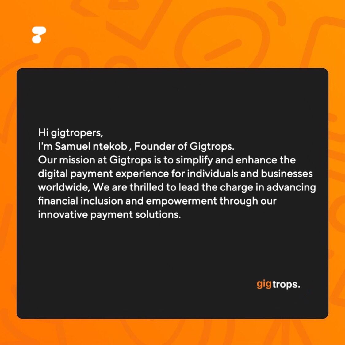 Samuel Ntekob on LinkedIn: #gigtrops Samuel Ntekob on LinkedIn: #gigtrops