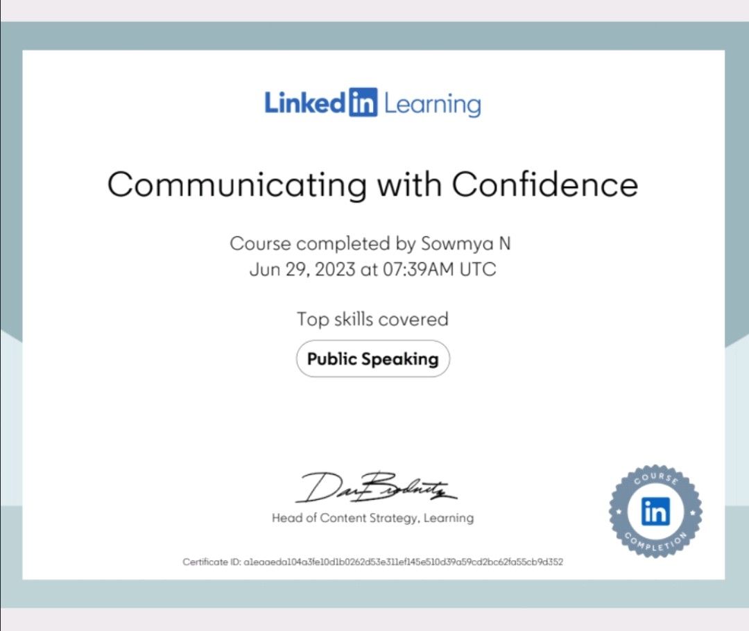 Sowmya N posted on LinkedIn Sowmya N posted on LinkedIn