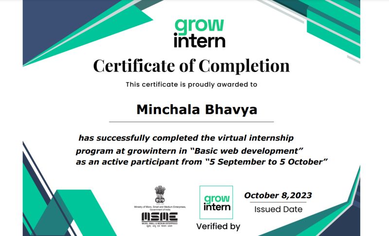 Bhavya Minchala on LinkedIn: #growintern #internship #connections # ... Bhavya Minchala on LinkedIn: #growintern #internship #connections # ...