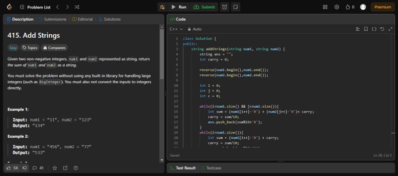 Krushna Kanta Rout on LinkedIn: Solved Add String - LeetCode Krushna Kanta Rout on LinkedIn: Solved Add String - LeetCode