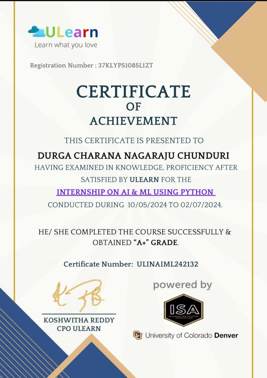 Durga charana Nagaraju on LinkedIn: #ai #machinelearning #python # ... Durga charana Nagaraju on LinkedIn: #ai #machinelearning #python # ...