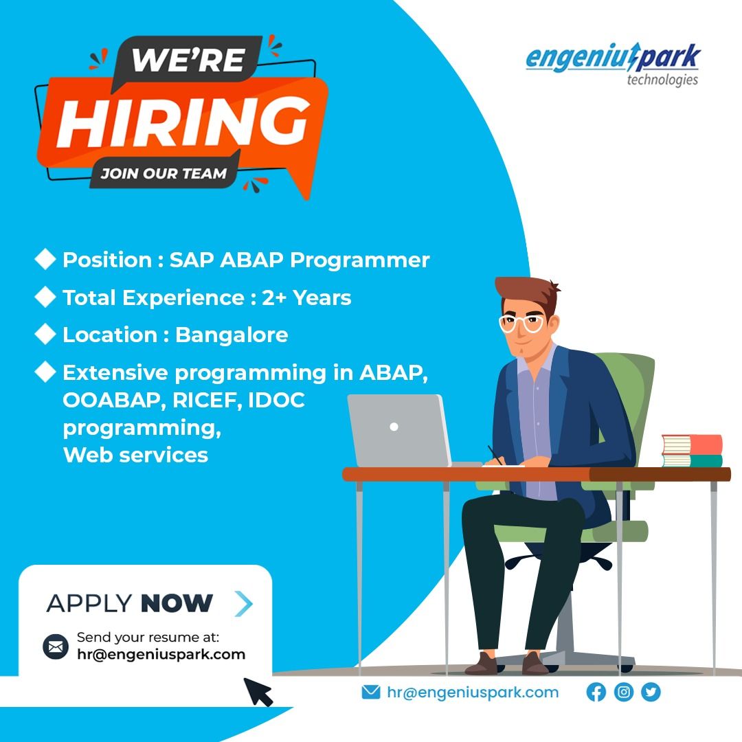 Ravisha Deshmukh on LinkedIn: #hiring #abap #programmer #ooabap # ... Ravisha Deshmukh on LinkedIn: #hiring #abap #programmer #ooabap # ...