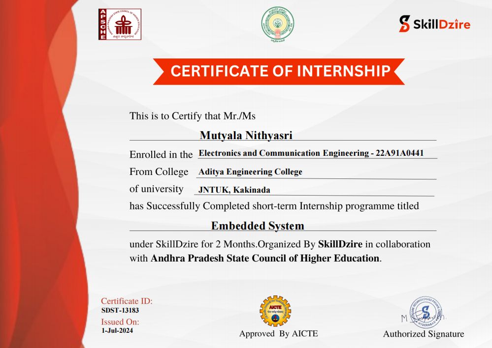 Nithyasri Mutyala on LinkedIn: #internship #embeddedsystem Nithyasri Mutyala on LinkedIn: #internship #embeddedsystem
